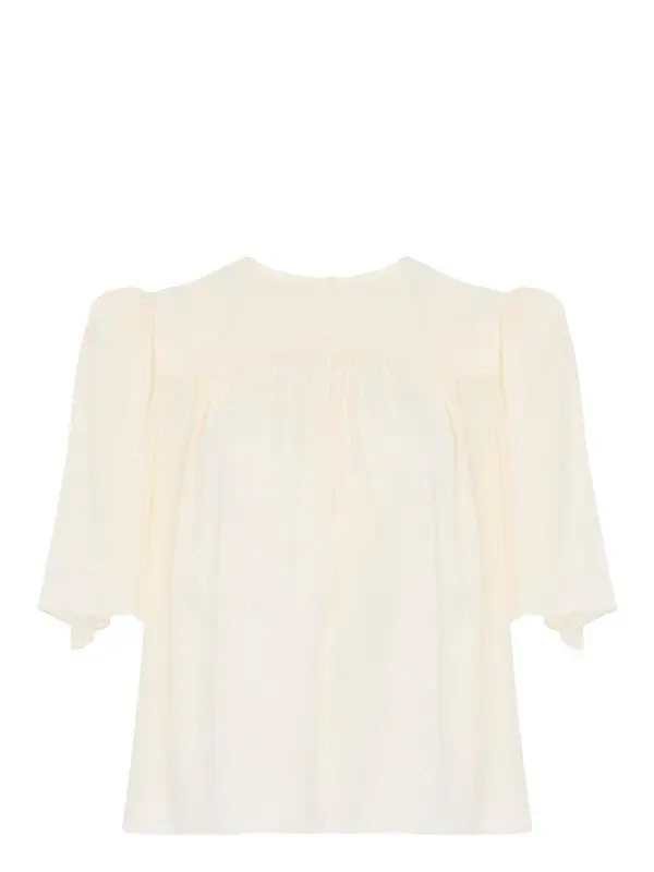 Chloé Crew-neck Jacquard Top - Coconut Milk