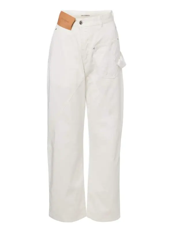 JW Anderson Embroidered Straight Jeans - White