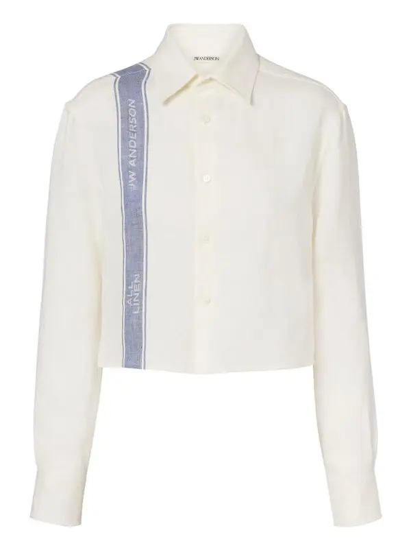 JW Anderson Cropped Linen Shirt - White