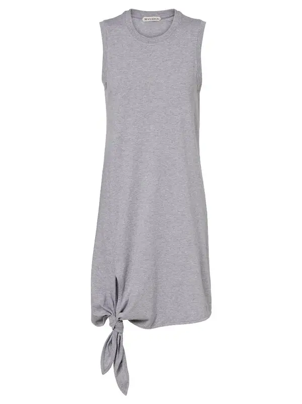 JW Anderson Cotton Jersey Mini Dress With Knotted Detail - Grey