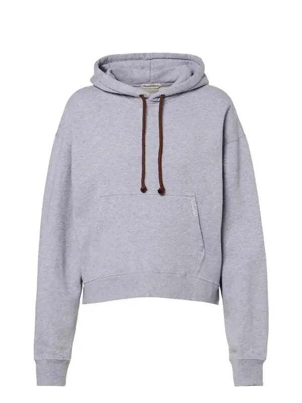 JW Anderson Cropped Cotton Hoodie - Grey