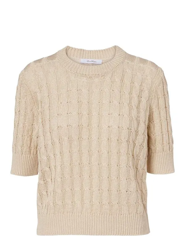 Max Mara Talamo Cable-knit Linen Sweater - Beige