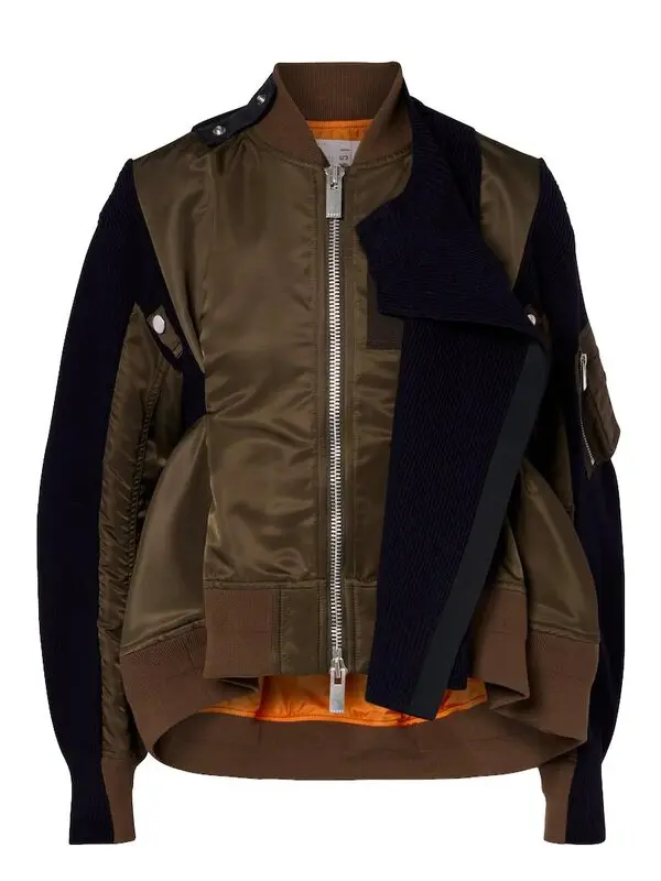 Sacai Paneled Blouson Jacket - Green