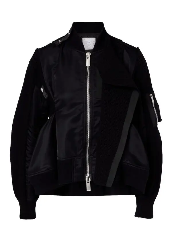Sacai Paneled Blouson Jacket - Black