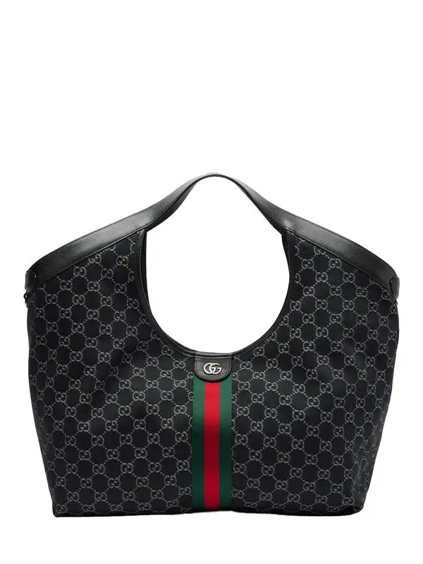 Gucci Large Gg Canvas Tote Bag - Black
