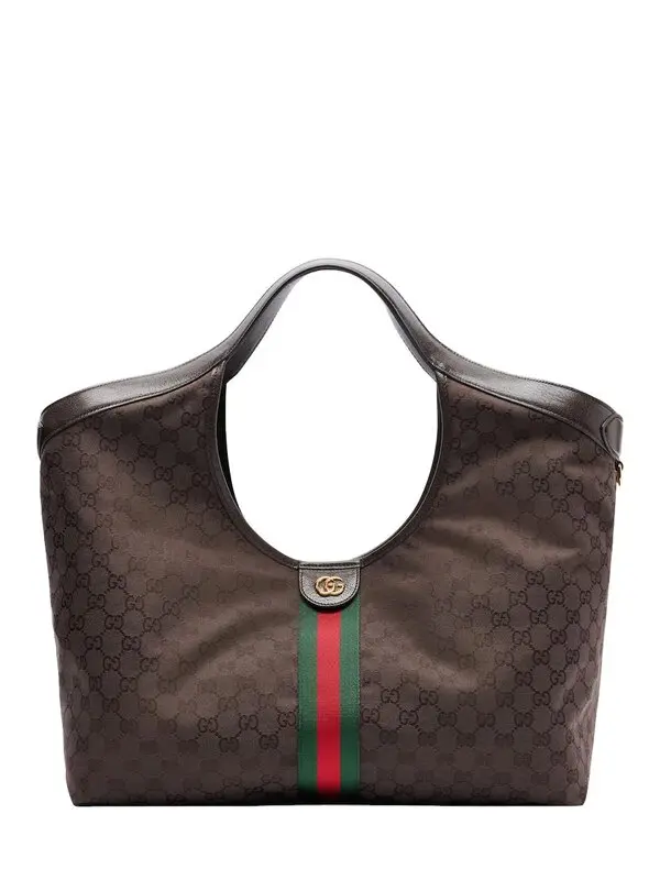 Gucci Large Gg Canvas Tote Bag - Brown