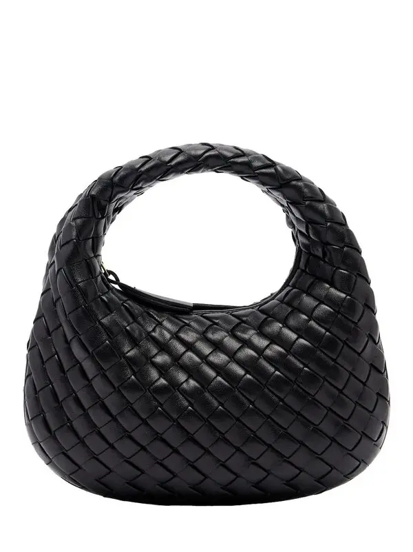 Bottega Veneta Small Leather Shoulder Bag - Black