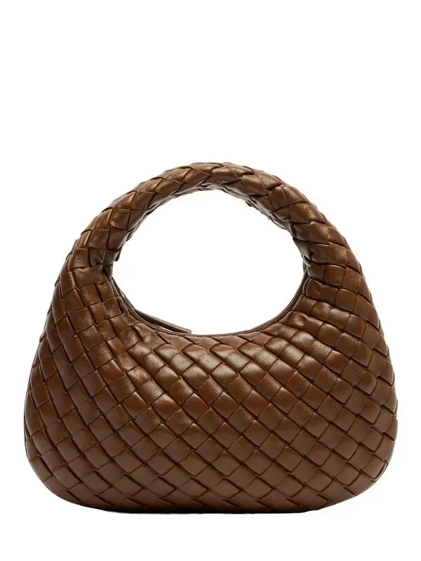 Bottega Veneta Baby Veneta Leather Top Handle Bag - Brown