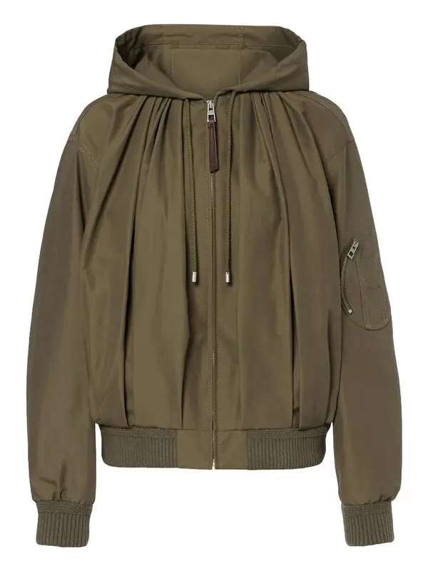 Loewe Gathered Cotton-blend Jacket - Green