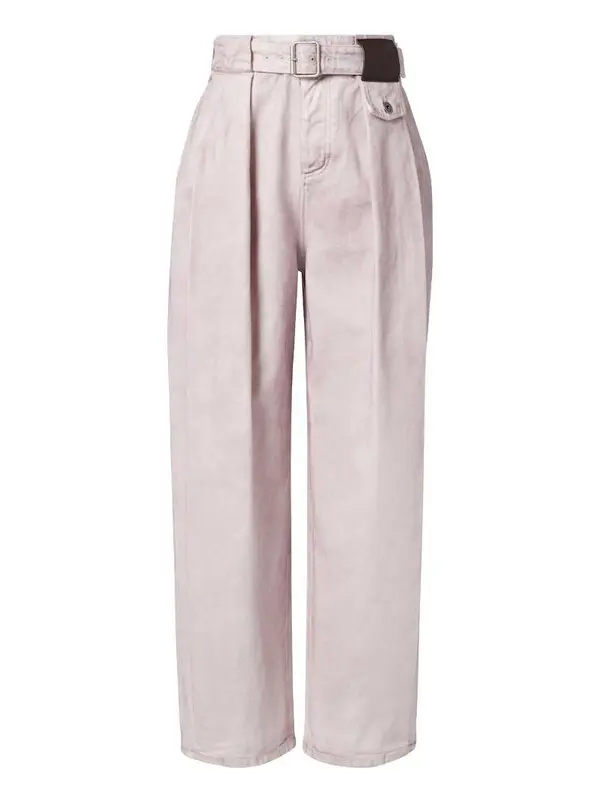 Loewe Belted Wide-leg Jeans - Pink