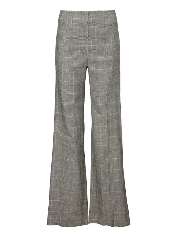 Veronica Beard Checked Wide-leg Pants - Grey
