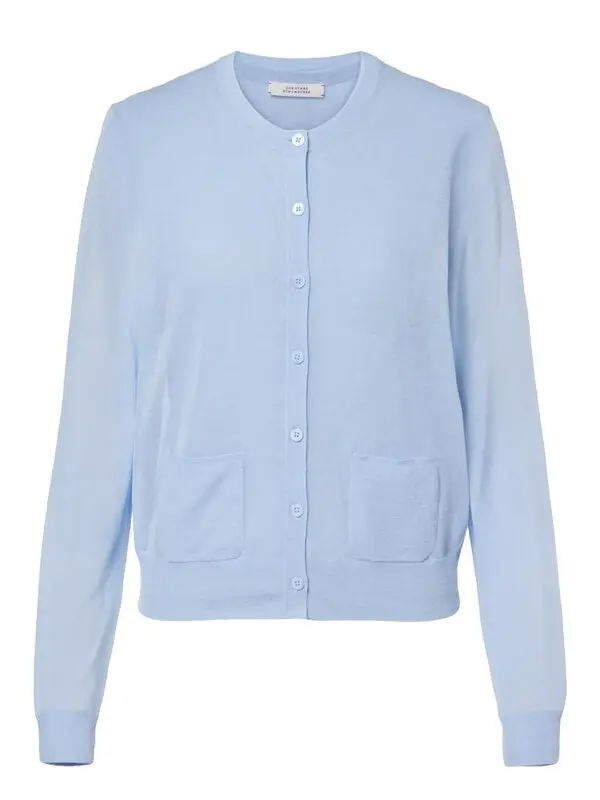 Dorothee Schumacher Semi-sheer Cotton-blend Cardigan - Blue