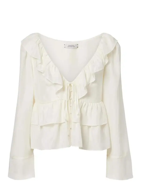 Dorothee Schumacher Ruffled Silk Shirt - White