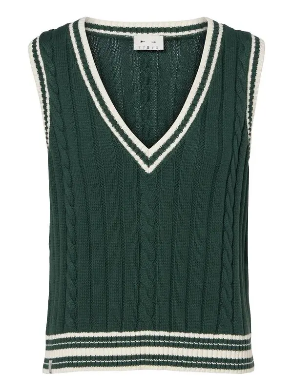 The Upside Santa Fe Julia Cotton Sweater Vest - Green