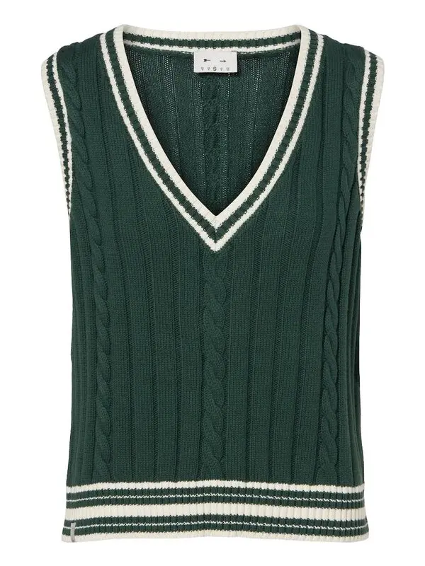 The Upside Santa Fe Julia Cotton Sweater Vest - Green