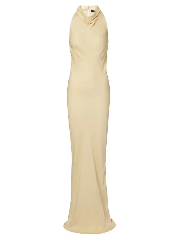 ROTATE BY BIRGER CHRISTENSEN Halterneck Satin Gown - Yellow