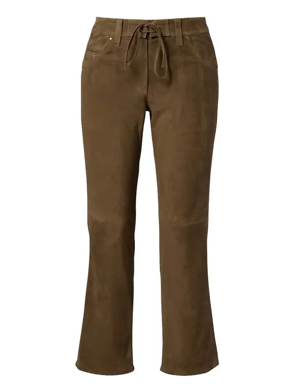 Isabel Marant Suede Straight-leg Pants - Green