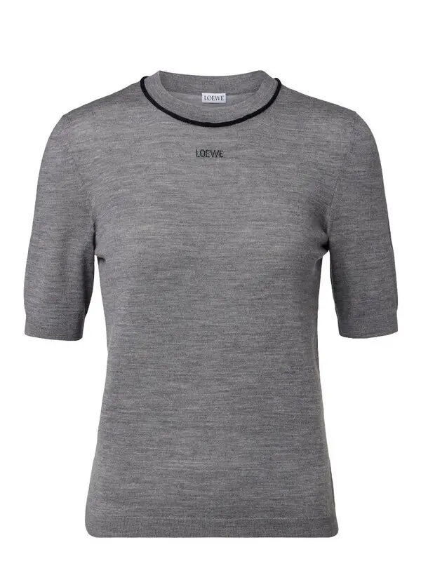Loewe Logo Wool Sweater - Grey