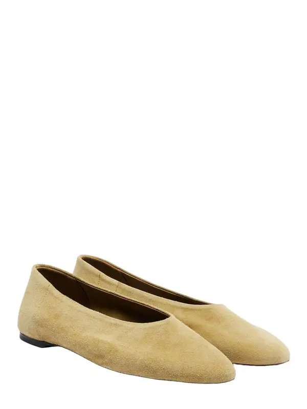 TOTEME Suede Ballet Flats - Beige