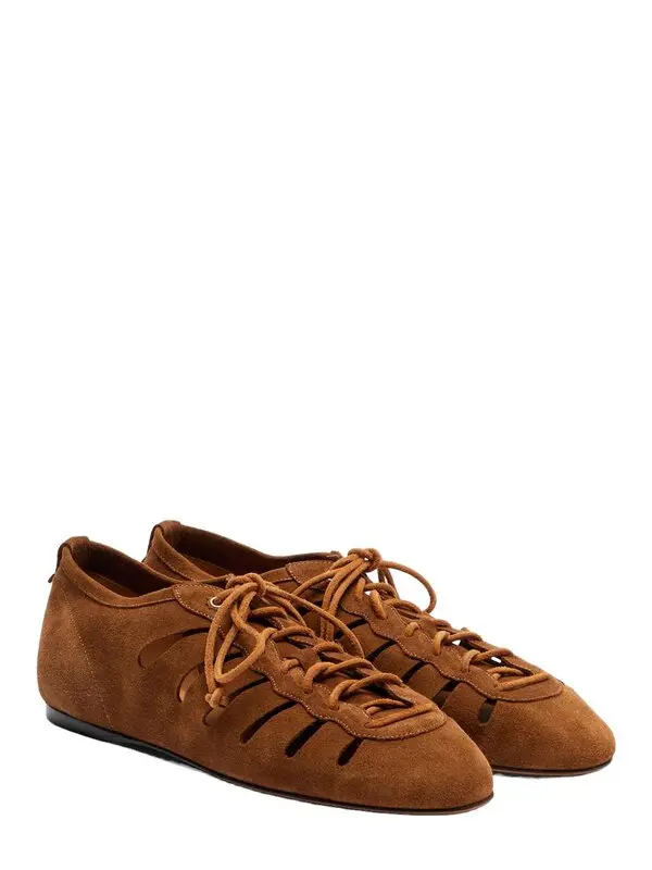 Isabel Marant Leyza Perforated Suede Sneakers - Brown