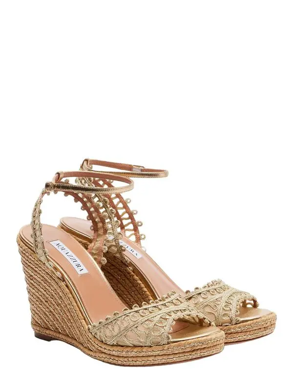 AQUAZZURA Kahlo Espadrille Wedges - Gold