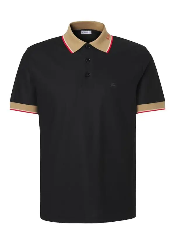 Burberry Evan Cotton Polo Shirt - Black