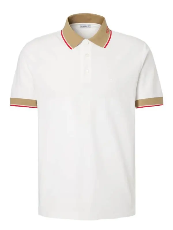 Burberry Evan Cotton Polo Shirt - White