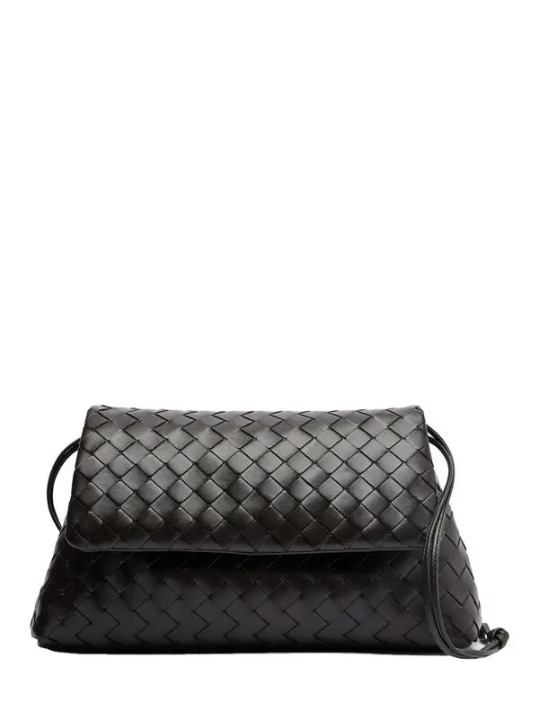 Bottega Veneta Giorno Intrecciato Leather Shoulder Bag - Brown