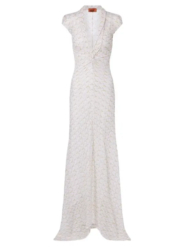 Missoni Lamé Maxi Dress - White