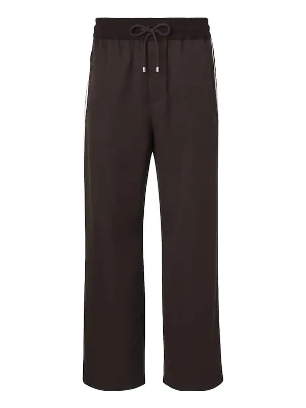 Loewe Wool Gabardine Wide-leg Pants - Brown