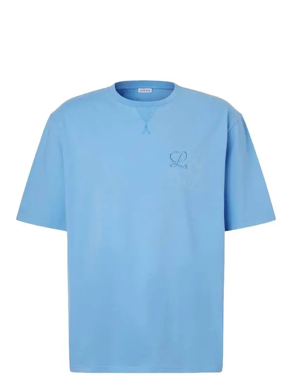 Loewe Anagram Cotton Jersey T-shirt - Blue