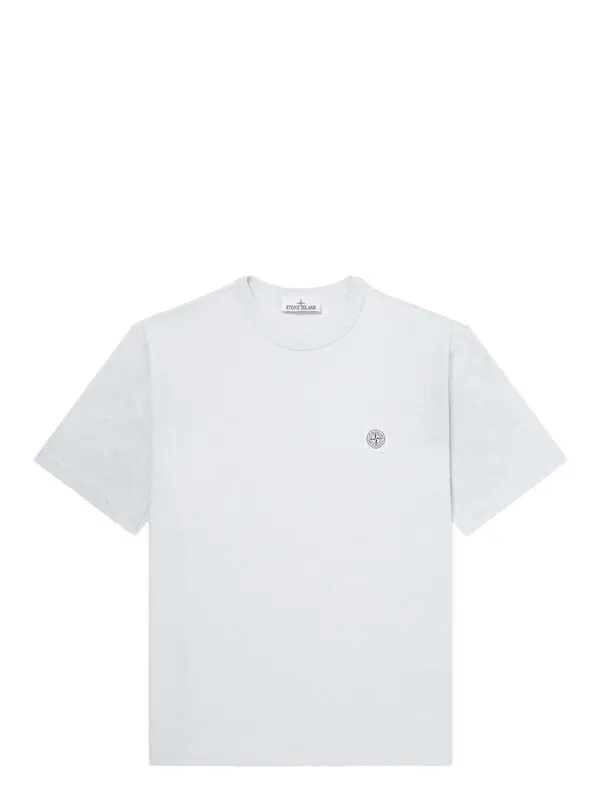Stone Island Logo-appliquéd Reflective Garment-dyed Cotton-jersey T-shirt - Gray