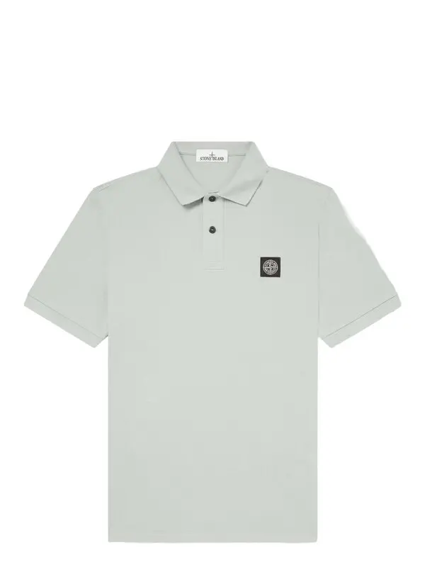 Stone Island Logo-appliquéd Cotton-blend Piqué Polo Shirt - Green