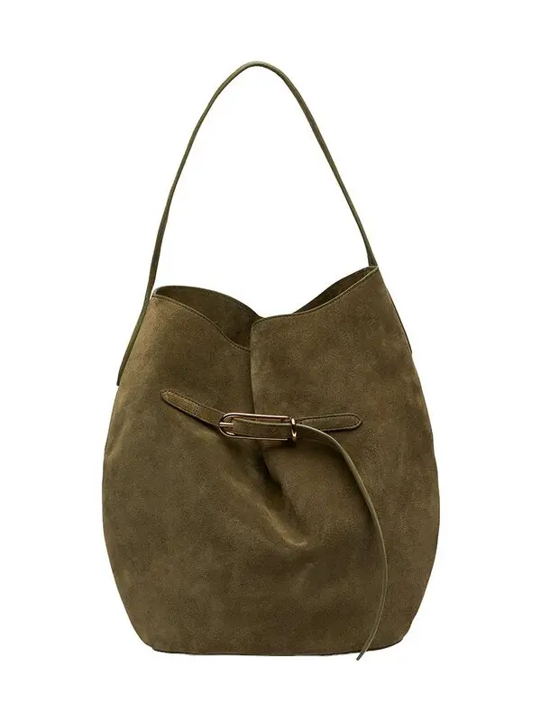LIFFNER Large Belted Bucket Bag - Green