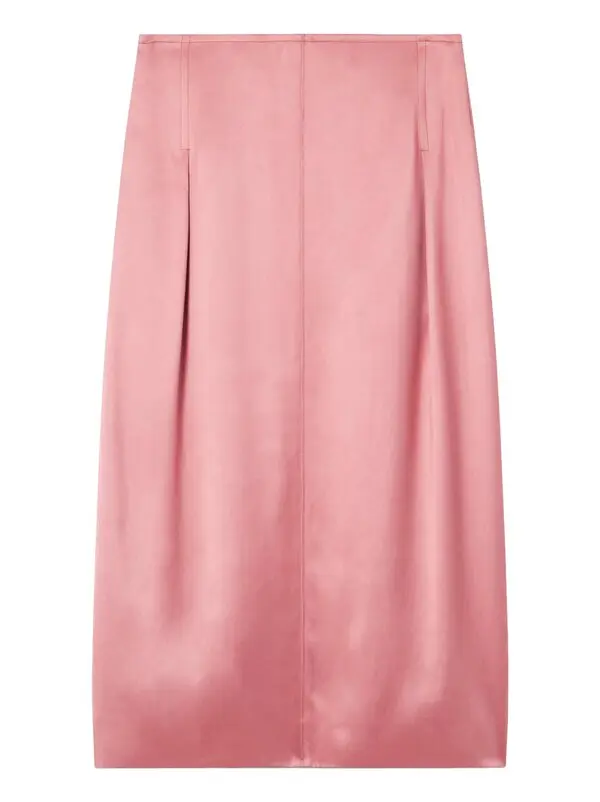 LANVIN Pleated Satin Midi Skirt - Pink
