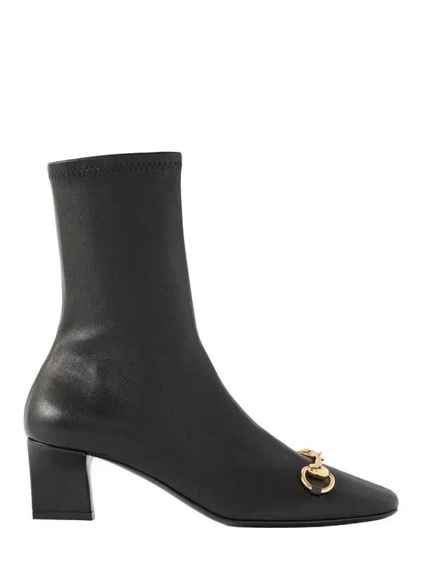 Gucci Zhora Horsebit-embellished Ankle Boots - Black