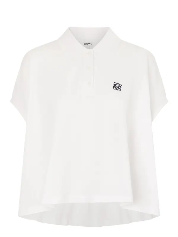 Loewe Embroidered Cotton-piqué Polo Shirt - White
