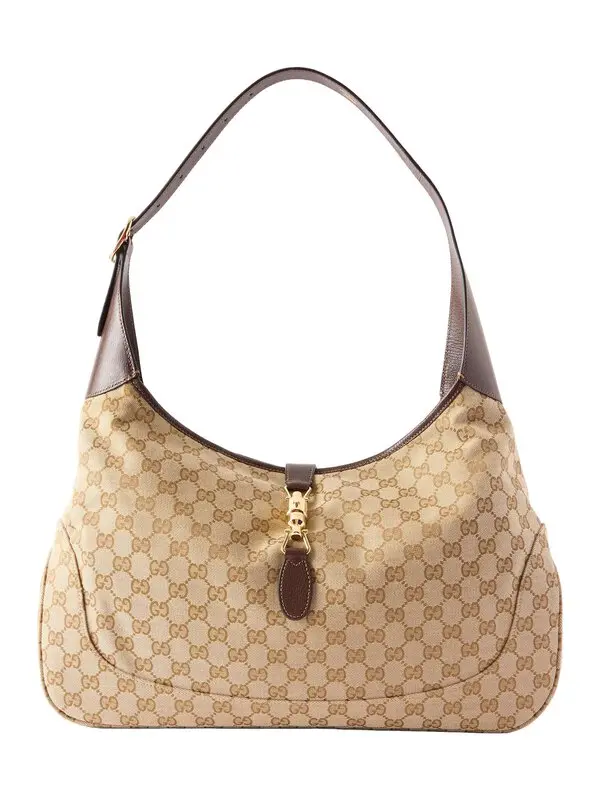 Gucci Jackie 1961 Leather-trimmed Shoulder Bag - Beige
