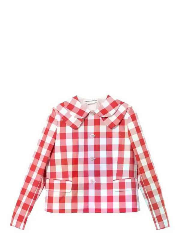 Comme Des Garçons Gingham Colla Jacket - Red