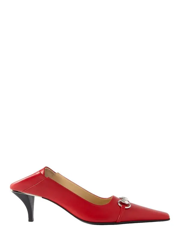 Gucci Vittoria Collapsible-heel Leather Pumps - Red
