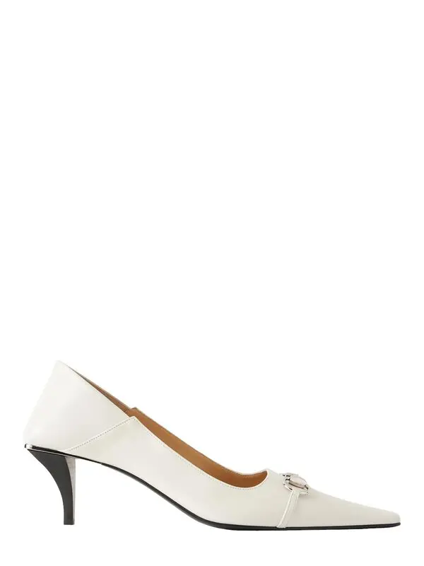 Gucci Vittoria Collapsible-heel Leather Pumps - White