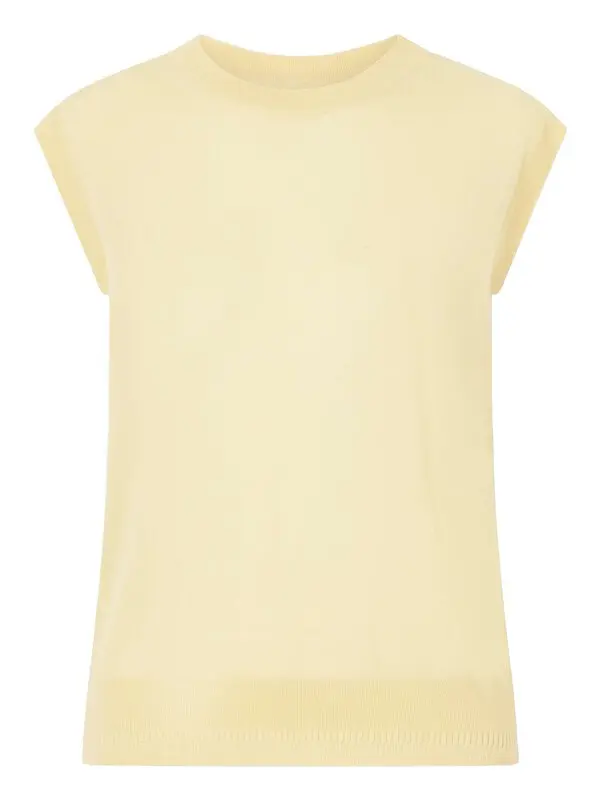 Another Tomorrow Wool Tank - Pastel Yellow