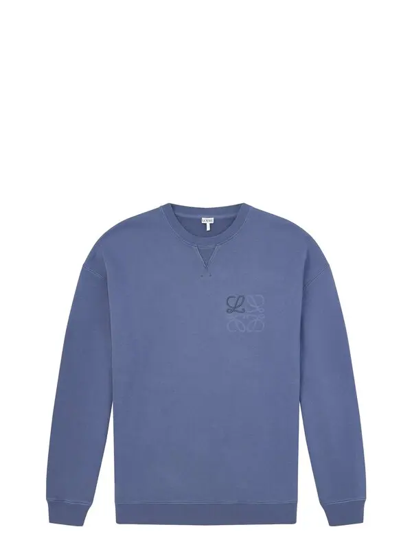 Loewe Logo-embroidered Printed Cotton-jersey Sweatshirt - Navy