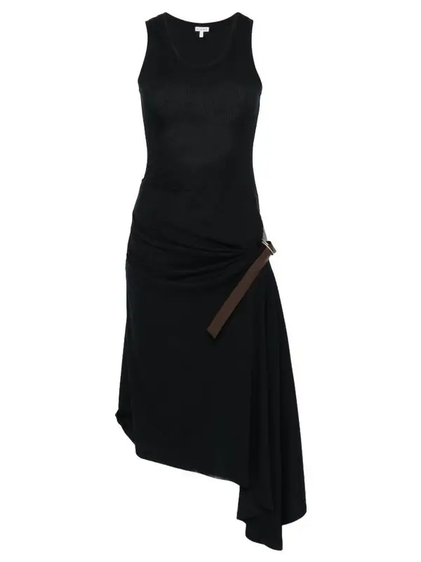 Loewe Asymmetric Long Dress - Black