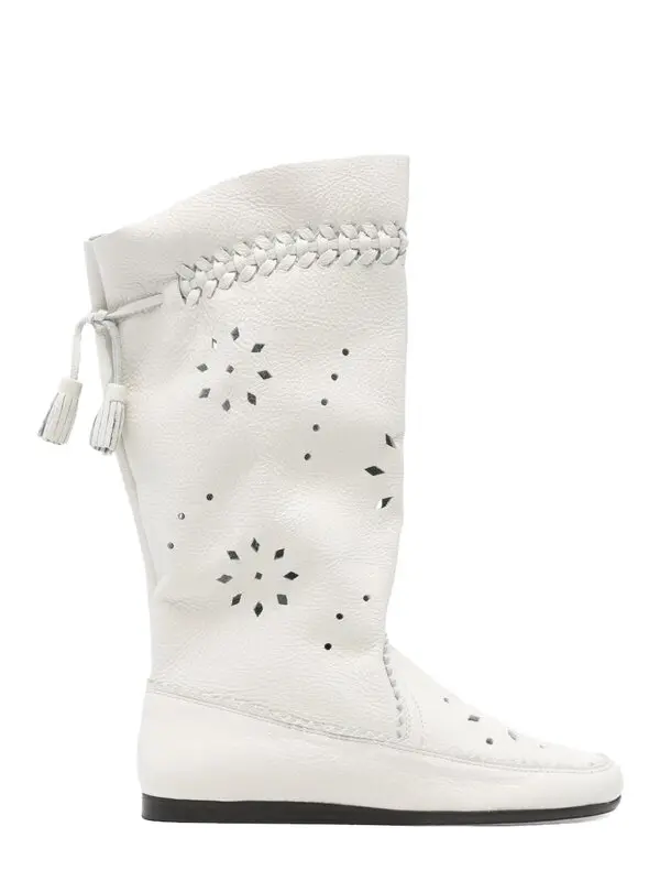 Isabel Marant Welky Leather Boots - White
