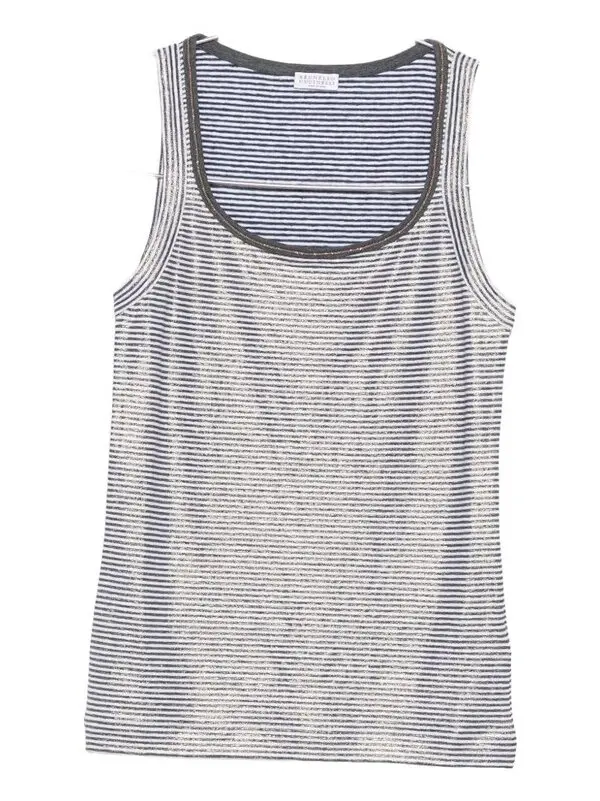 Brunello Cucinelli Linen Tank Top - Blue