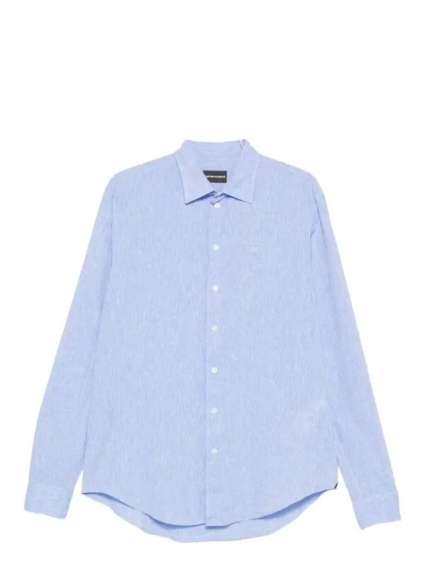 Emporio Armani Linen Blend Shirt - Sky Blue