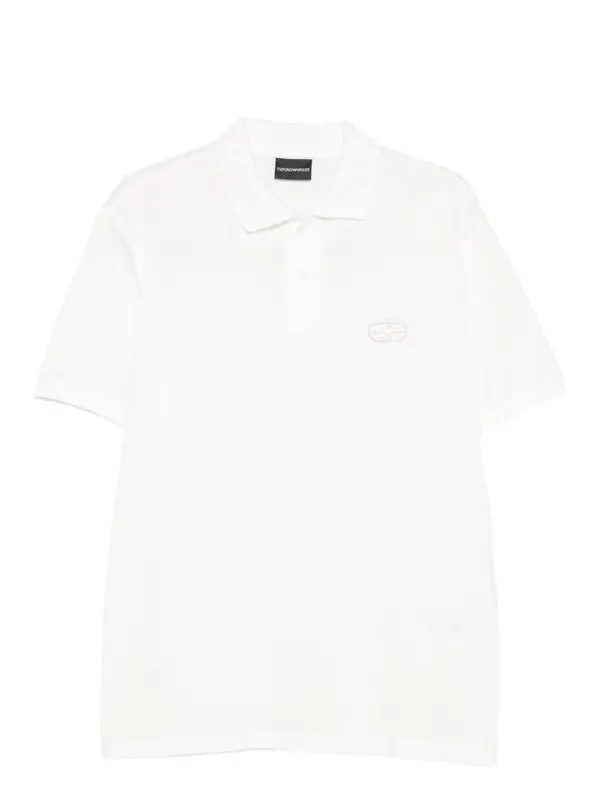 Emporio Armani Logo Cotton Polo Shirt - White