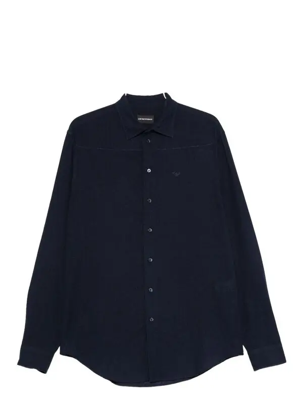 Emporio Armani Linen Blend Shirt - Blue