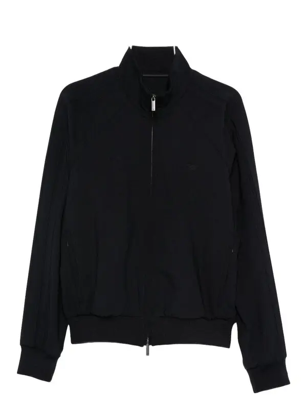 Emporio Armani Wool Blend Bomber Jacket - Blue